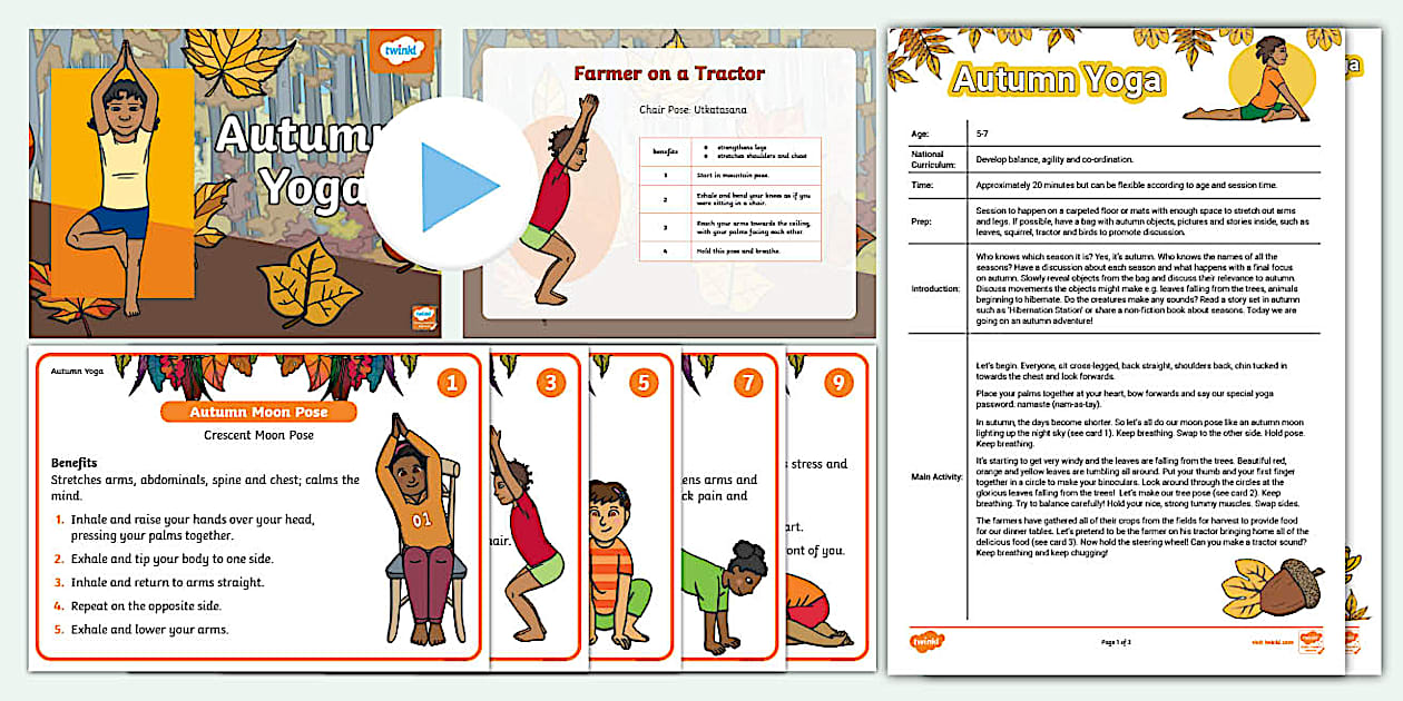 Autumn Yoga Story PowerPoint | Parents Wellbeing Resource