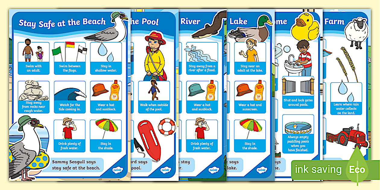 Stay Safe Around Water Posters (teacher made) - Twinkl