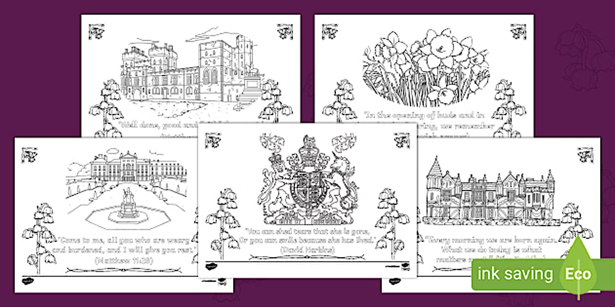 Religious Texts Reflective Colouring - Queen Elizabeth II