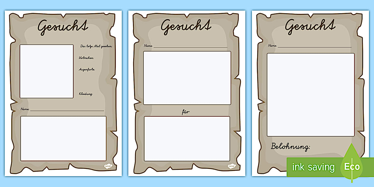 Gesucht Poster (teacher made) - Twinkl