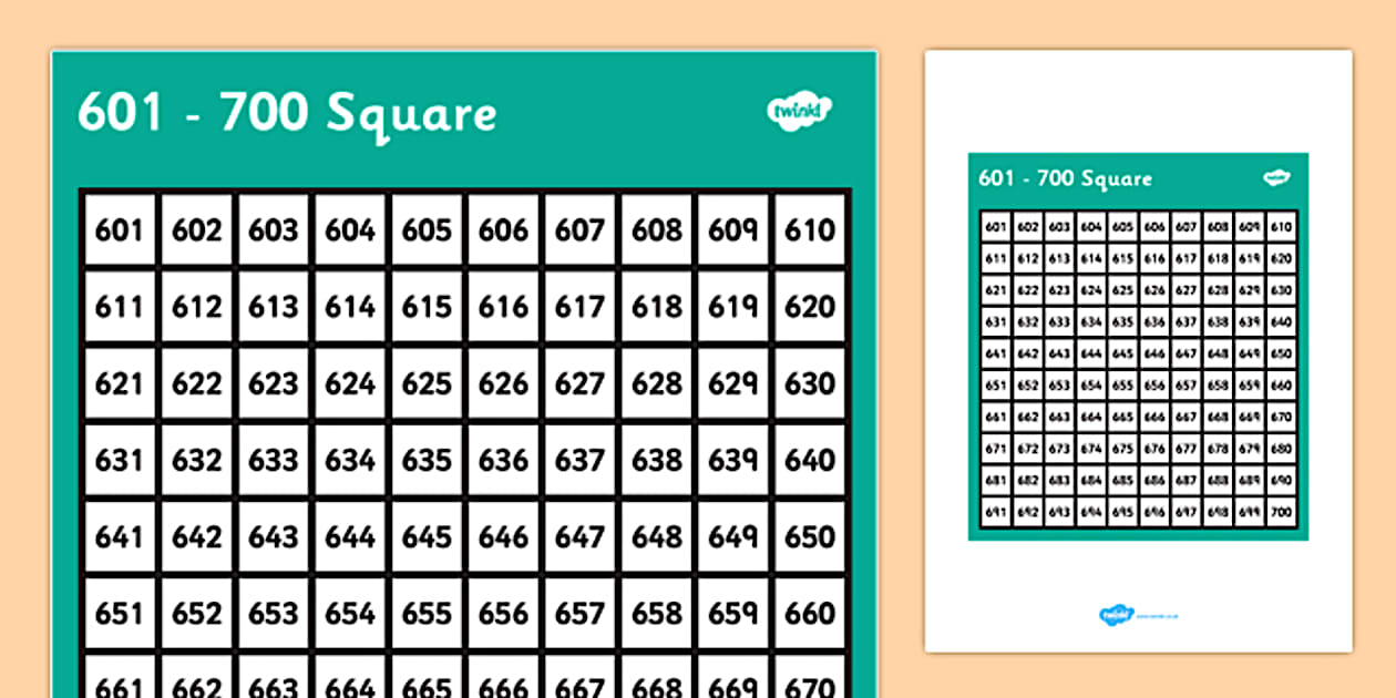 Black and White 601-700 Square (teacher made) - Twinkl