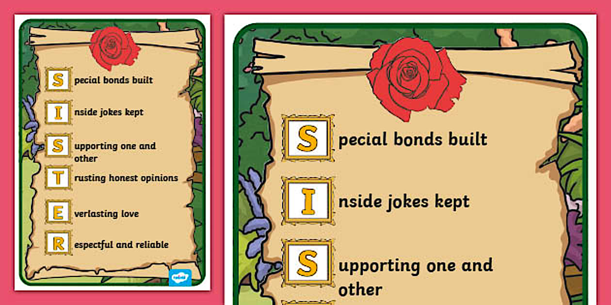 Sister Poem Display Poster (teacher made) - Twinkl