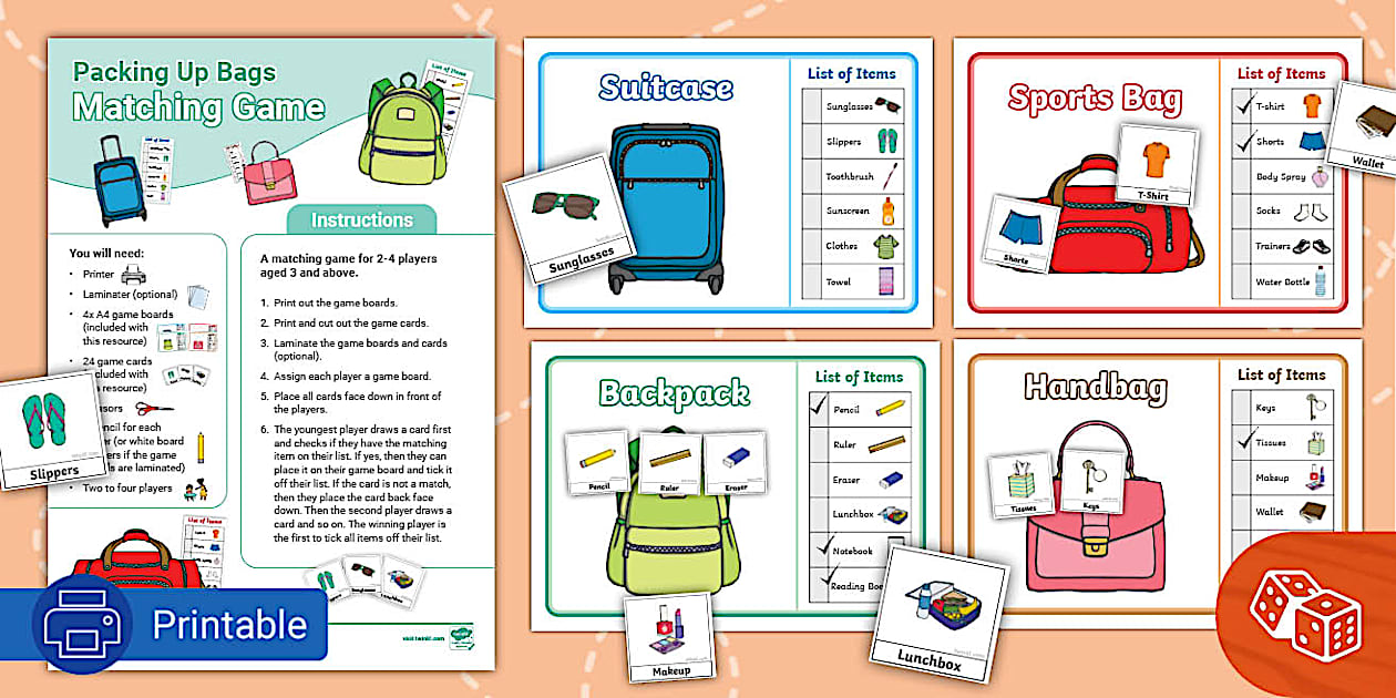 Packing Up Matching Memory Game for EYFS and KS1 - Twinkl