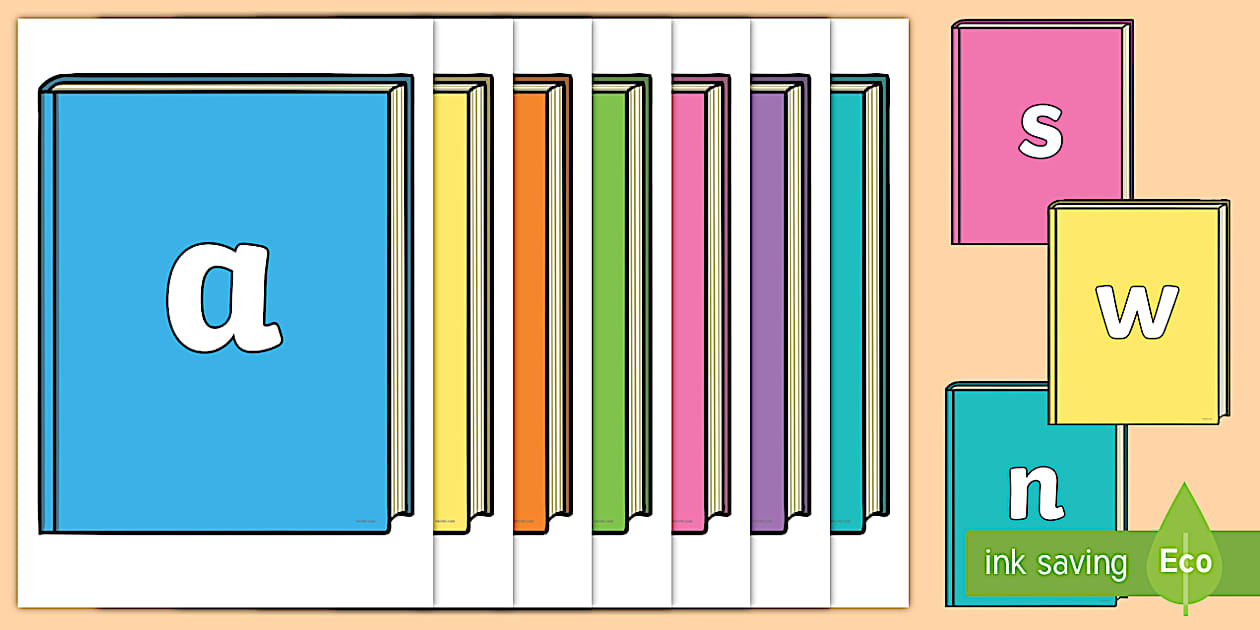 Editable A-Z Alphabet on Books (Hecho por educadores)