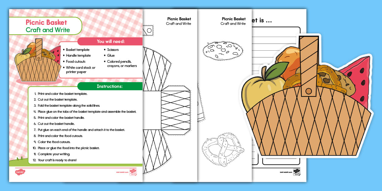 Picnic Craft and Write for K-2nd Grade - Twinkl