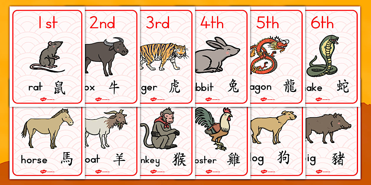 Chinese New Year Animal Race Position Display Posters - australia