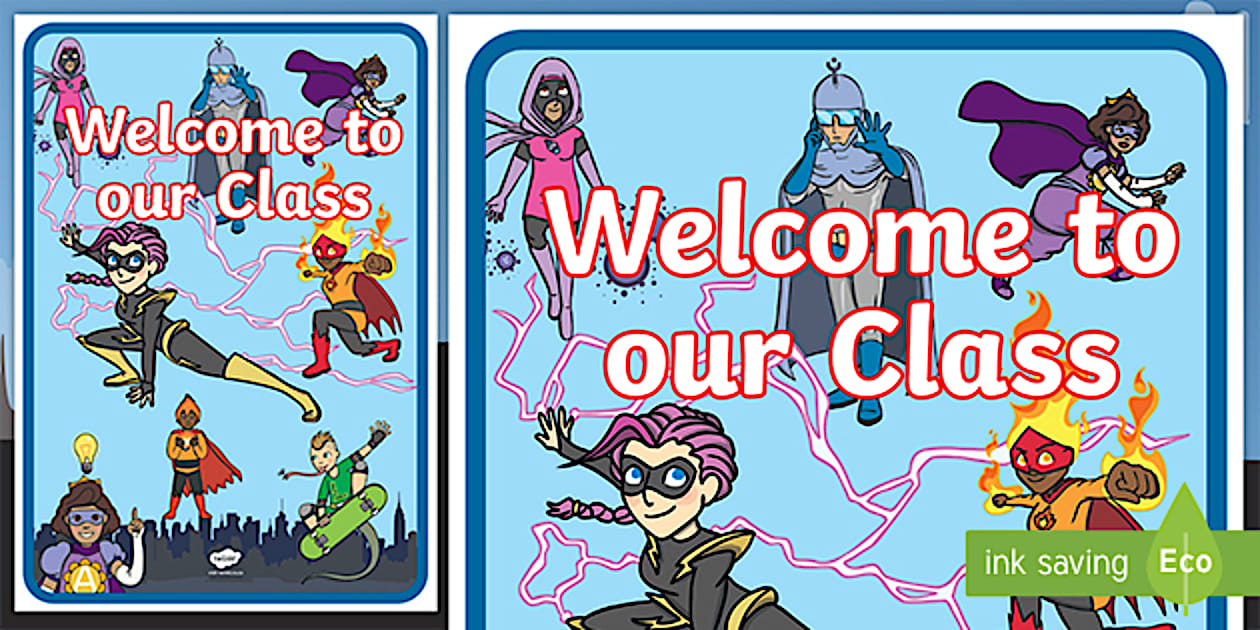 Superhero Welcome Sign (teacher made) - Twinkl