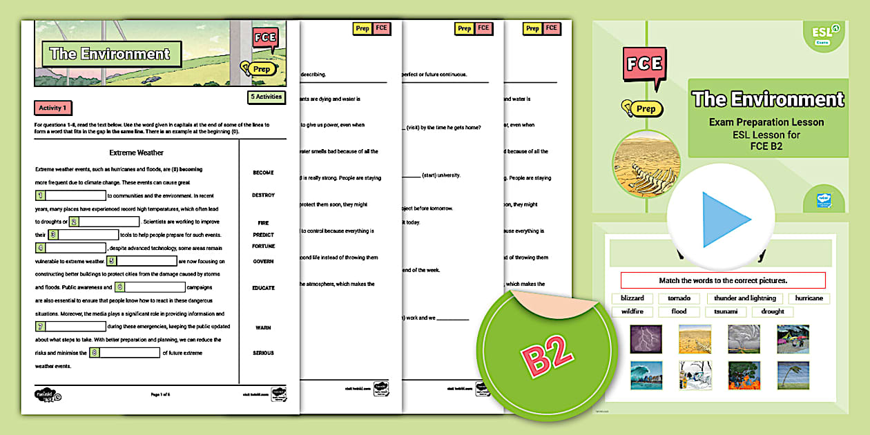 Twinkl's B2 First (FCE) Prep Lesson - The Environment