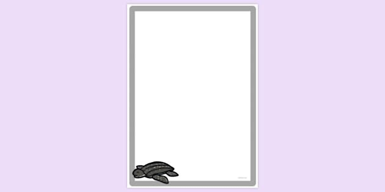 Simple Blank Leatherback Turtle Page Border | Twinkl