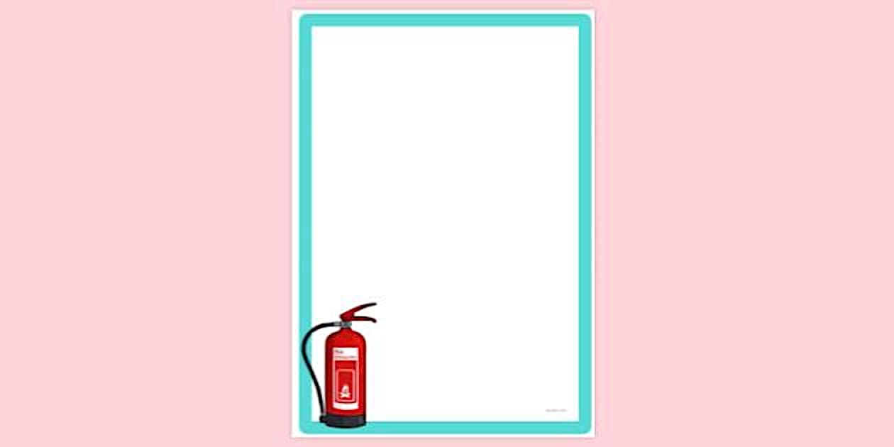 Simple Fire Extinguisher Page Border | Page Borders | Twinkl