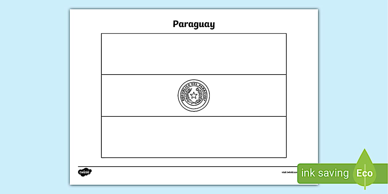 Paraguay Flag Colouring Sheet – Twinkl Resources - Twinkl