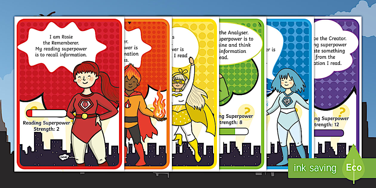 Bloom's Taxonomy - Meet the Bloom Superheroes Display Posters