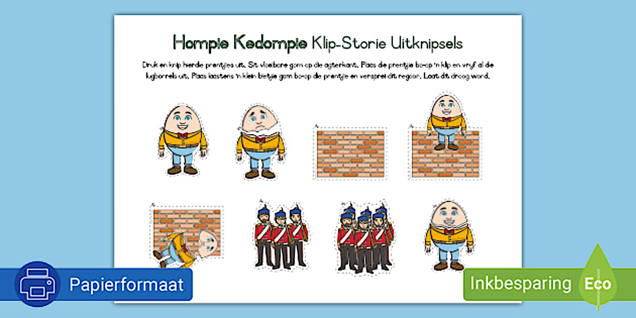 Hompie Kedompie Klip-Storie Uitknipsels - Twinkl