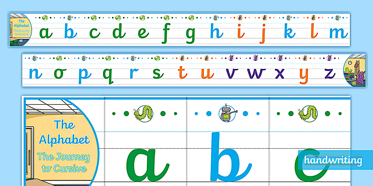 Cursive Lower Case Alphabet Line (teacher made) - Twinkl