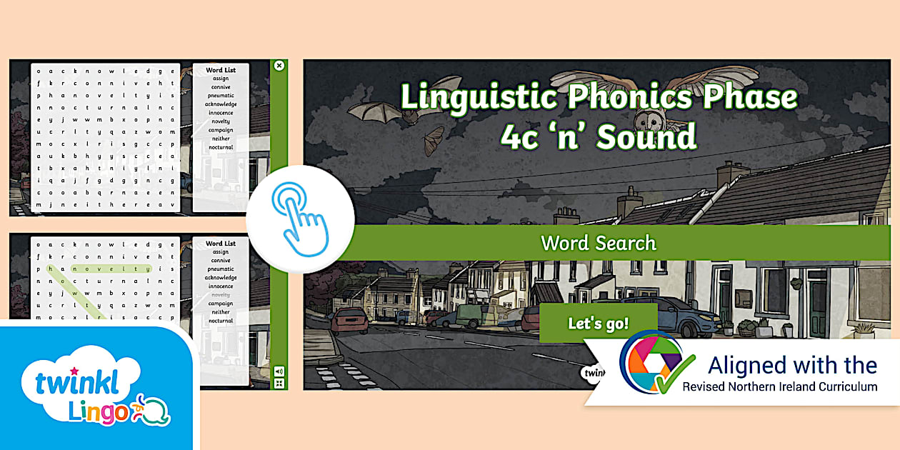 Linguistic Phonics Phase 4c 'n' Sound Interactive Word Search