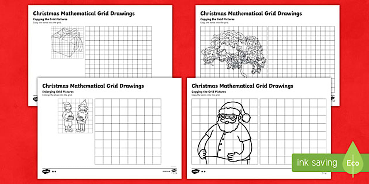 NZ Christmas Drawings | Scale and Enlargement Grids | Maths