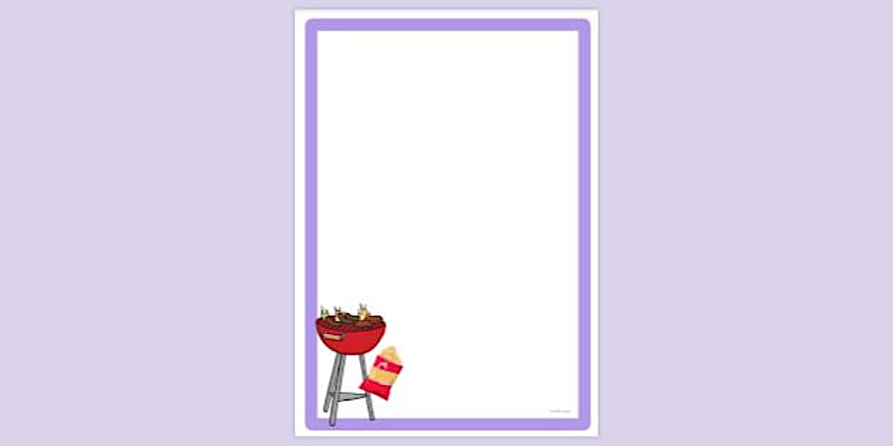 Simple Blank Crisps BBQ Page Border (teacher made) - Twinkl