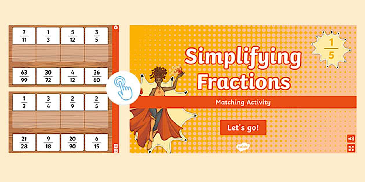 👉 Simplifying Fractions Game - Matching Activity - Revision
