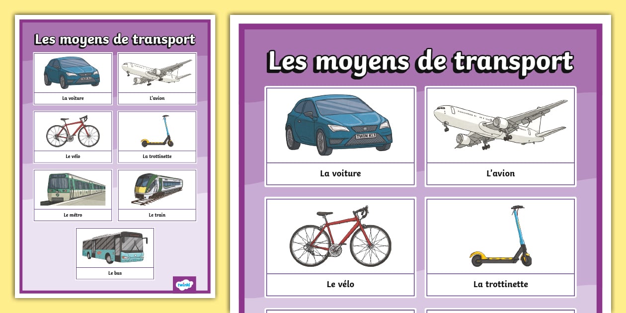 Affiche: Les moyens de transport (teacher made) - Twinkl