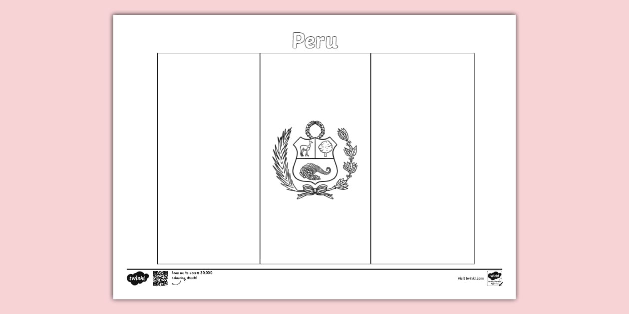 Peru Flag Colouring Sheet | Primary Resources | Twinkl