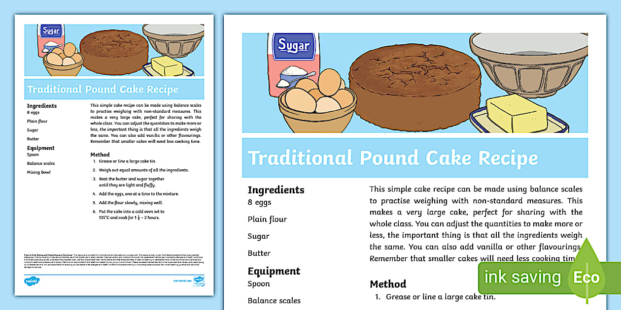 Simple Cake Recipe (teacher made) - Twinkl