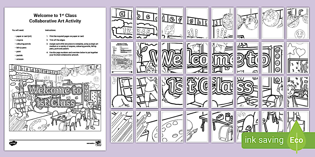 Welcome to 1st Class Collaborative Art Back to School Display