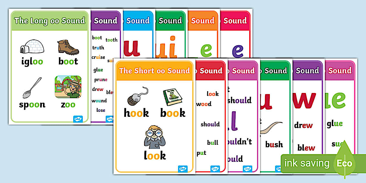 Short and Long 'oo' Spelling Anchor Charts (teacher made)