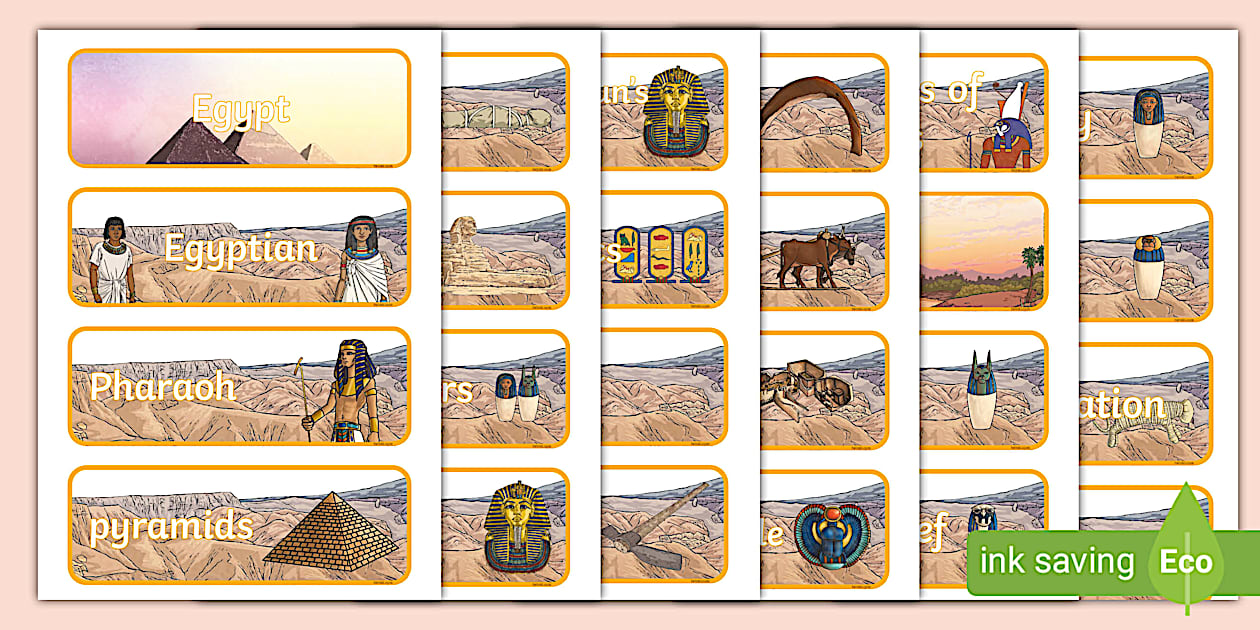 Ancient Egypt Word Cards (Teacher-Made) - Twinkl
