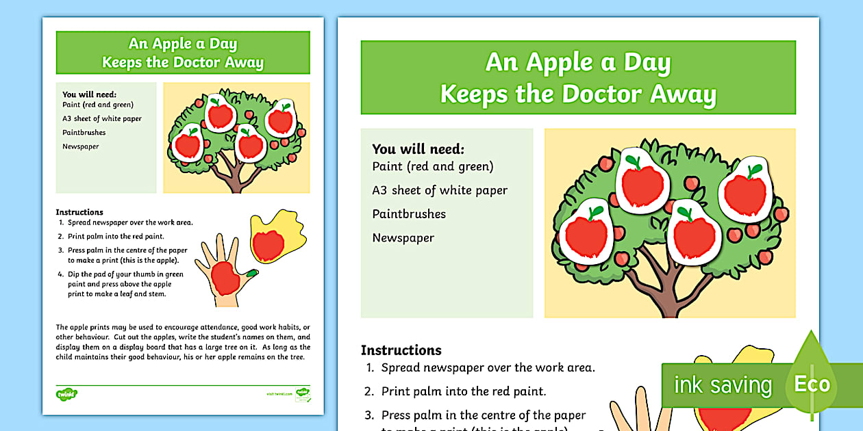 An Apple a Day Keeps the Doctor Away Activity (teacher made)