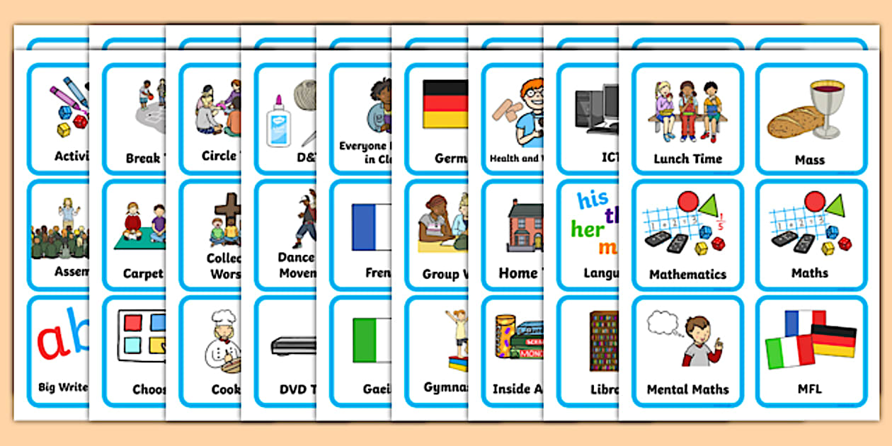 Editable Visual Timetable Cards | Classroom Visual Timetable