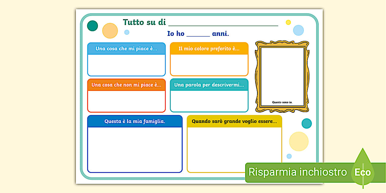 Tutto su di me | Poster (Teacher-Made) - Twinkl