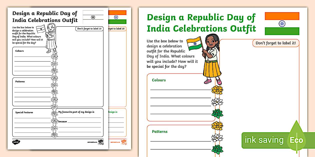 Design a Republic Day of India Celebrations Outfit Worksheet