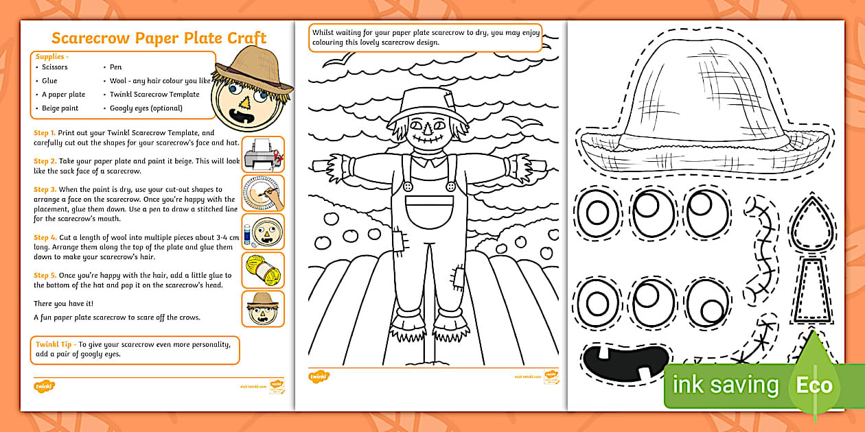 Paper Plate Scarecrow Craft | Twinkl Crafts | Art | KS1