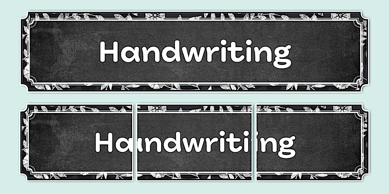 Chalkboard-Themed Handwriting Display Banner - Twinkl