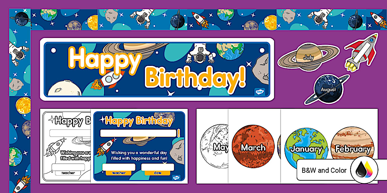 Space Theme Class Birthdays Pack (Teacher-Made) - Twinkl