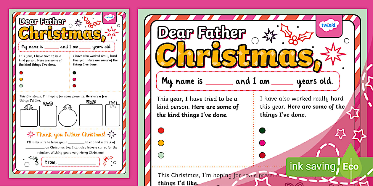 Write a Letter to Father Christmas (Ages 5 - 7) - Twinkl