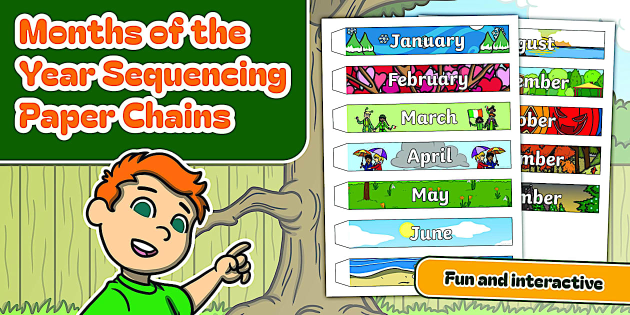 Months of the Year Sequencing Paper Chains