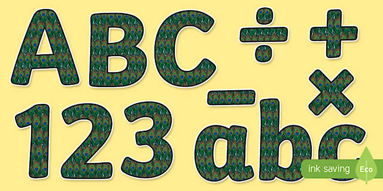 Proud Peacock Bulletin Board Letters and Numbers Pack