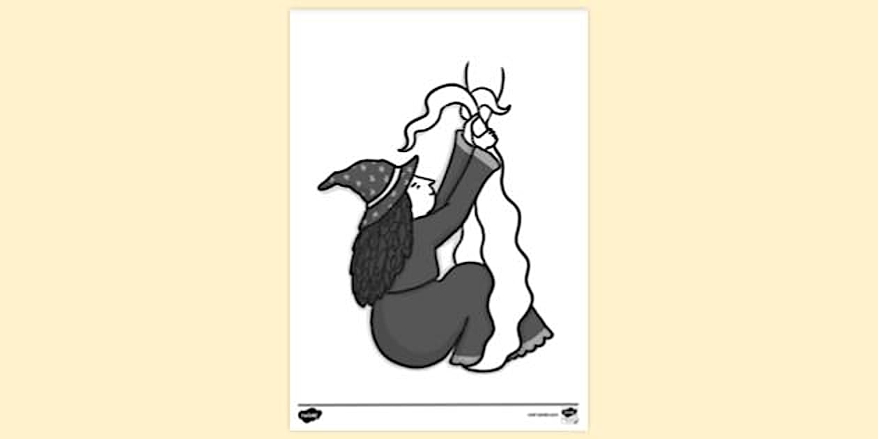Witch Climbing Hair Colouring Sheet Colouring | Colouring Sheets