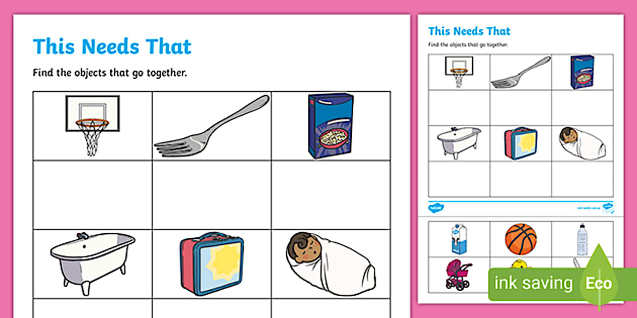 Black and White Matching Items Worksheet - Twinkl