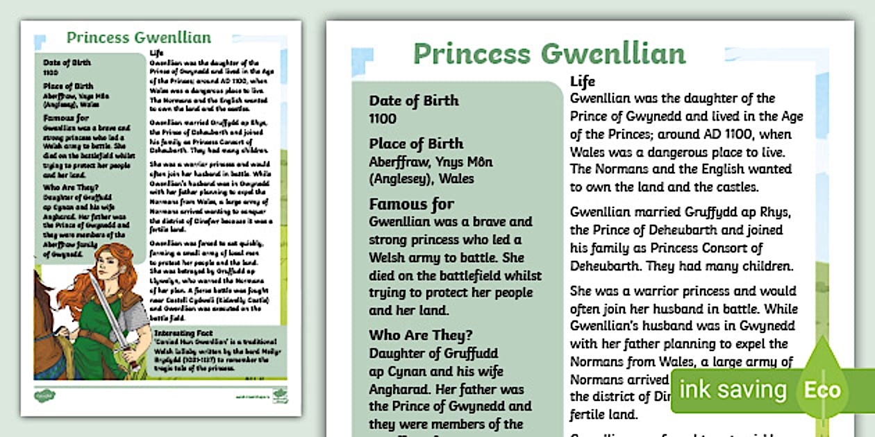 Princess Gwenllian Fact File - Twinkl