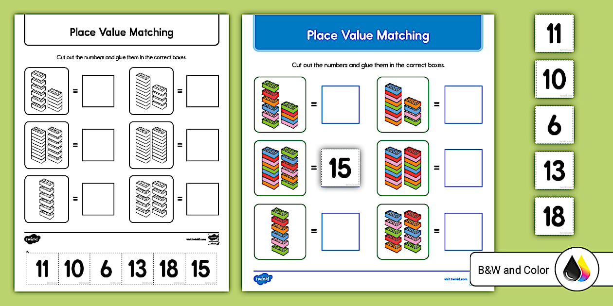 Tens and Ones Cut and Paste Worksheet (teacher made)