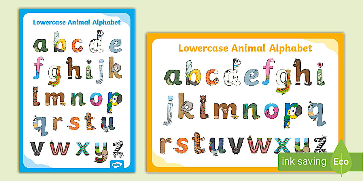 Lower Case Animal Alphabet Image Mat