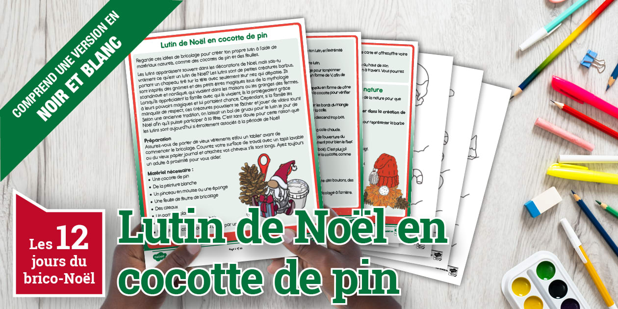 12 Days of Craftsmas: Pine Cone Christmas Gonk French