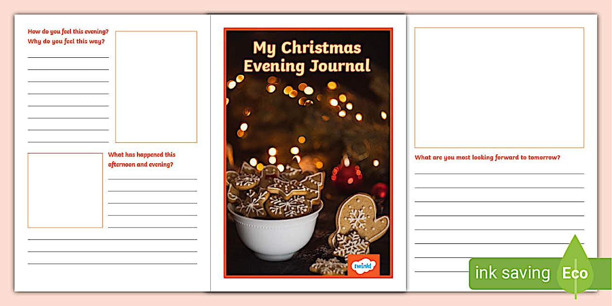 Christmas Evening Mindful Journal Writing Frame - Twinkl