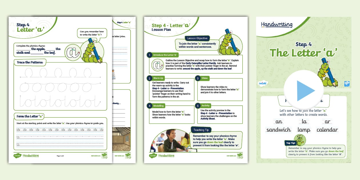 Step 4 Joined Handwriting Letter ‘a’ Pack (teacher made)