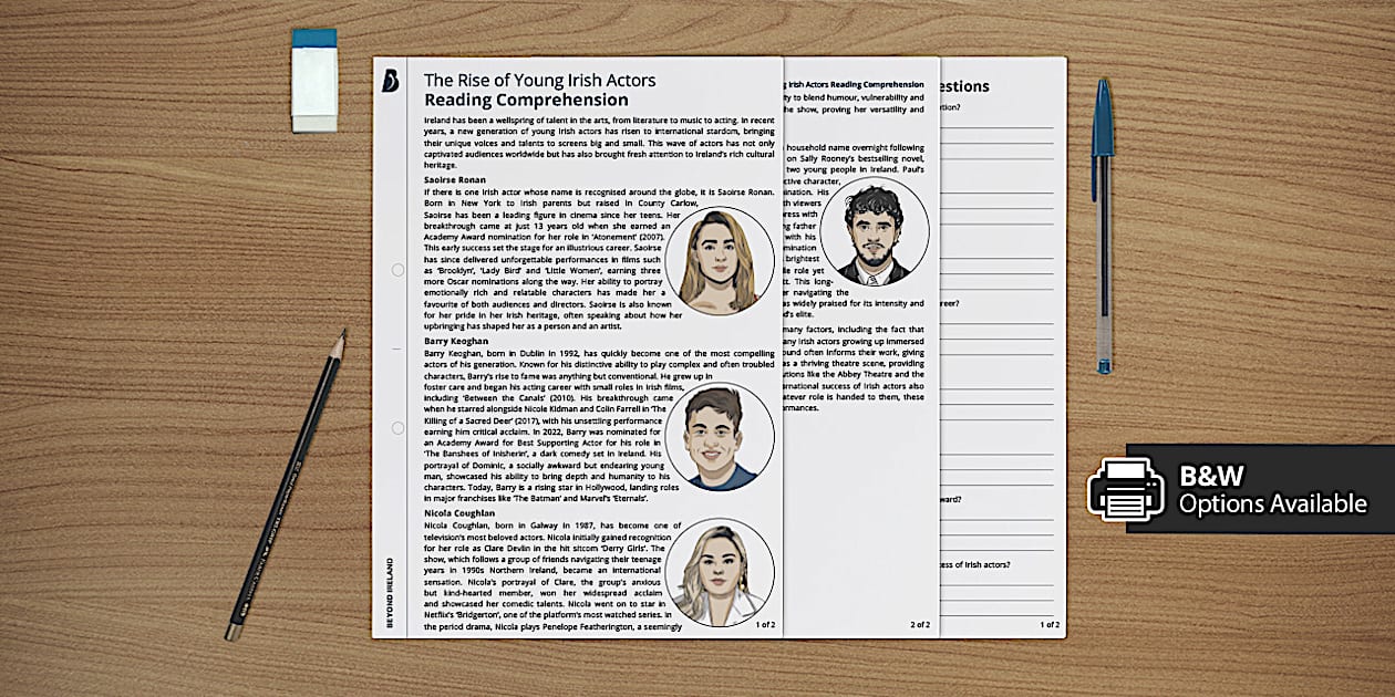 The Rise of Young Irish Actors Reading Comprehension