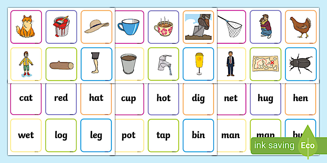 Word Games for Children - Matching Activity (teacher made)