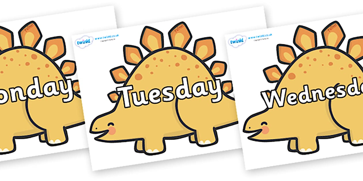 Days of the Week on Stegosaurus Dinosaurs (teacher made)