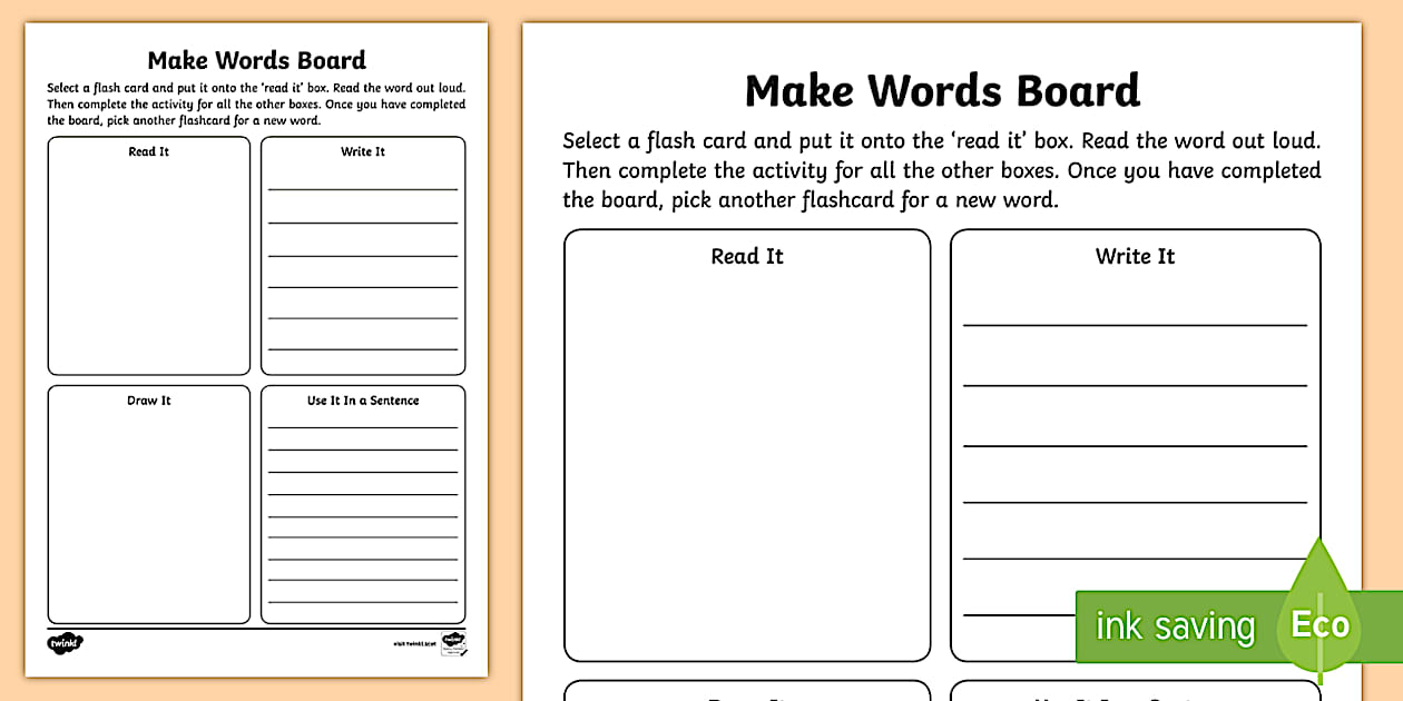 'or' Sound Make Words Activity Mat (Teacher-Made) - Twinkl